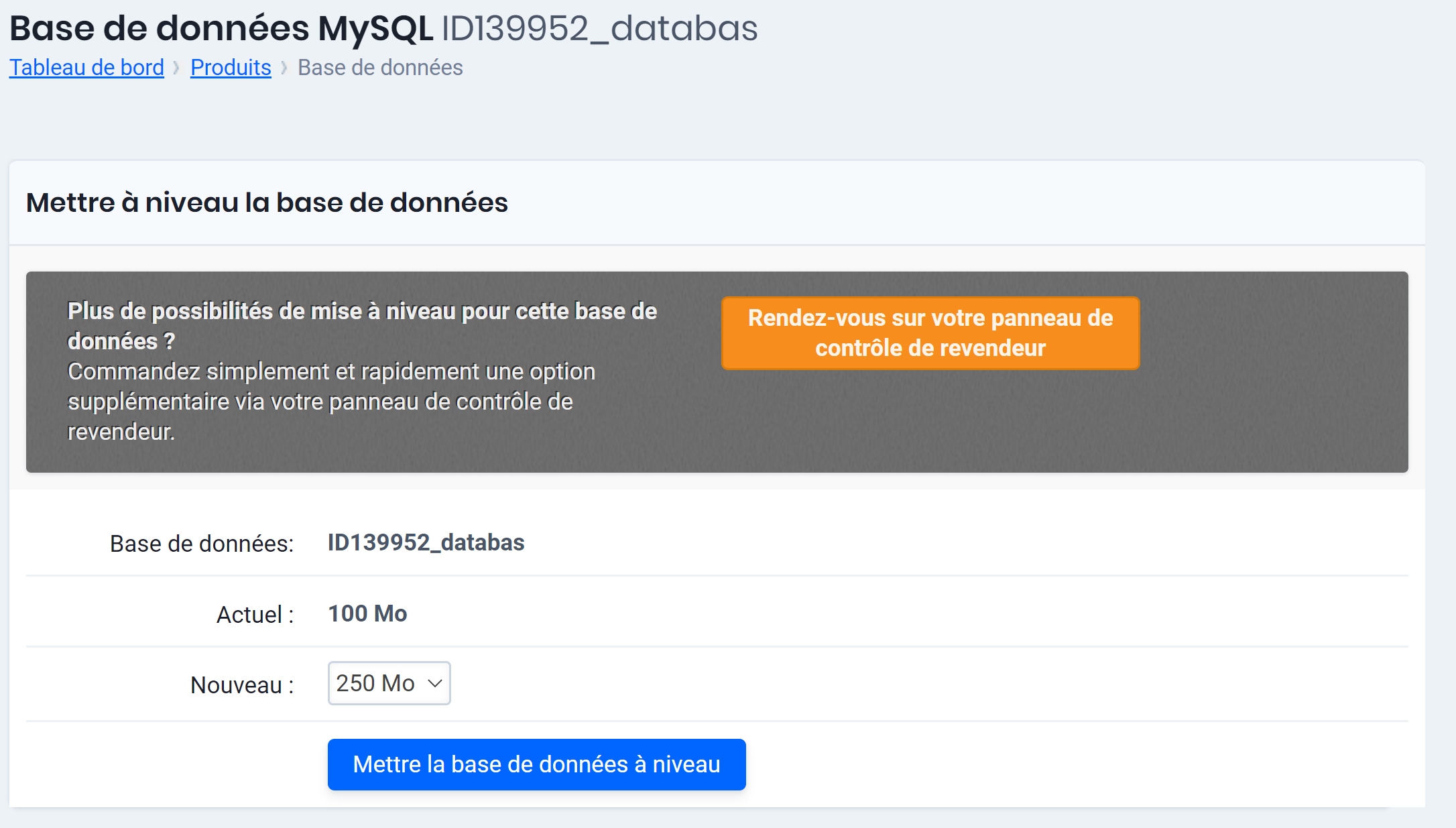 Mise à jour d’une base de données/boîte mail existante - Combell support